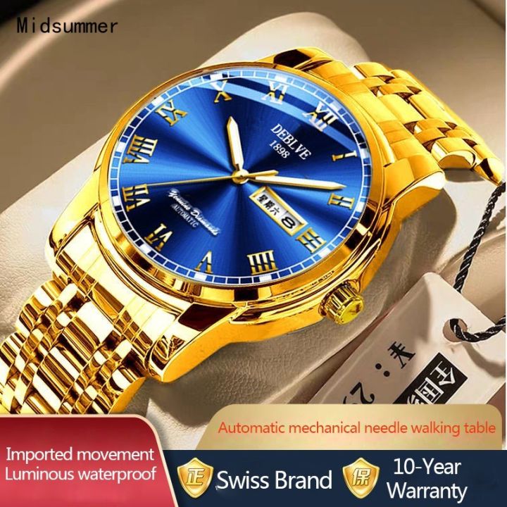 【Midsummer】Swiss Non Mechanical Men's Watch Night Light Waterproof High ...