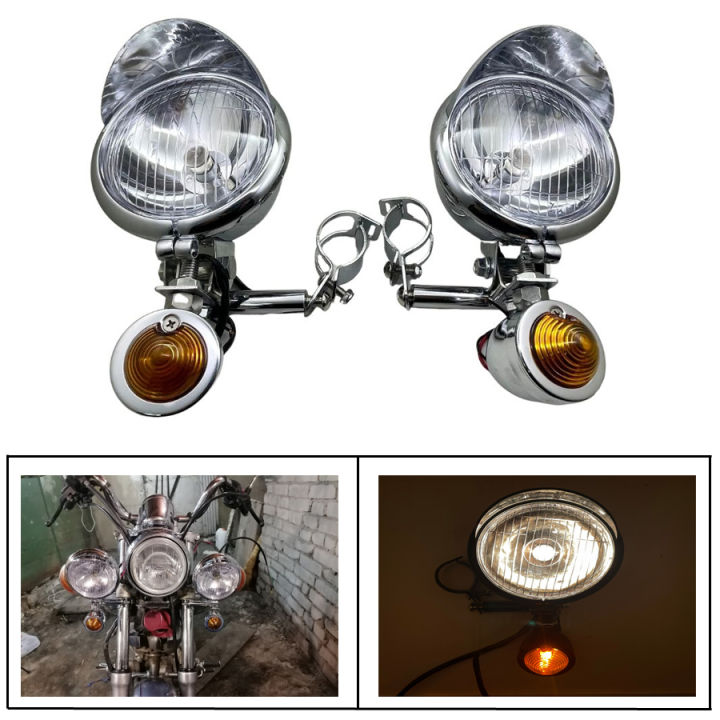 1 Set Universal Motorcycle Turn Signal Light Front Fog Driving Spot ...