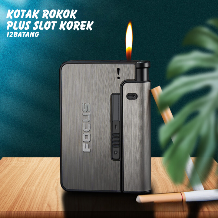 Firetric Kotak Rokok Fashion Bungkus Metal Case with Lighter Korek Api ...