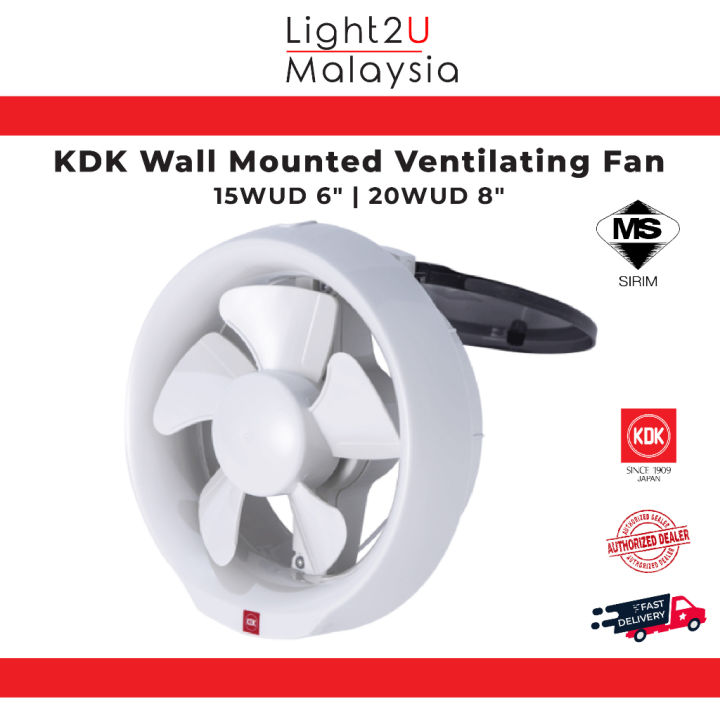KDK 15WUD 6 inch 20WUD 8 inch Glass Mounted Ventilating Fan | Exhaust ...