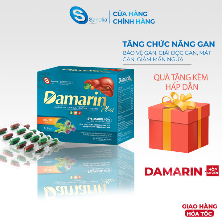 Viên Bổ gan Damarin plus giải độc, thanh nhiệt mát gan, giảm men gan ...