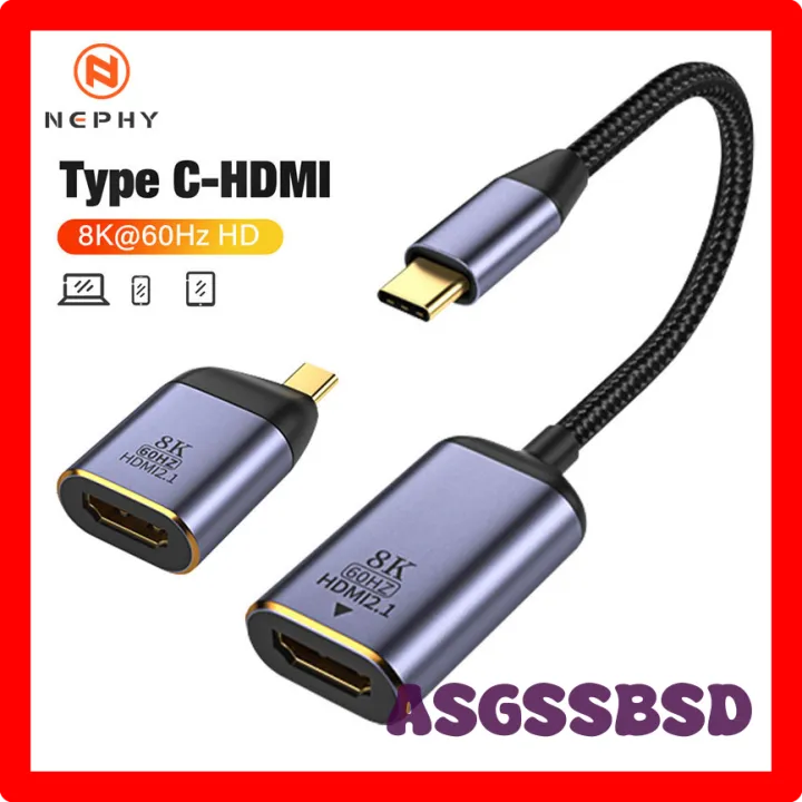 ALSJ USB C To HDMI Cable 8K 60Hz 4K 120Hz Type C HDMI 2.1 Cables HDMI ...