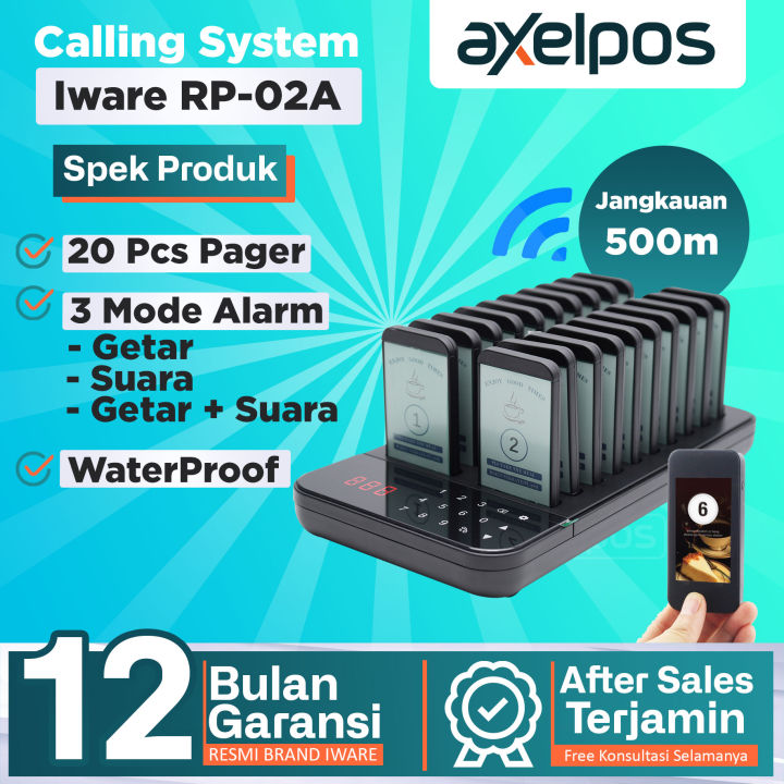 Wireless Calling System Restaurant Pager - Mesin Antrian Alarm Cafe ...