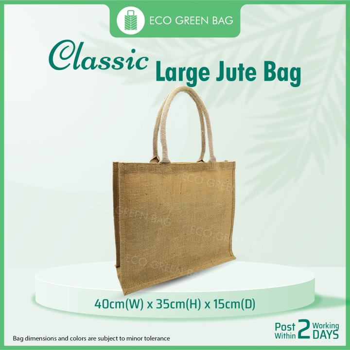 Classic Large Jute Bag A3 Beg Jute Besar Kosong 40cm x 35cm x 15cm | Lazada