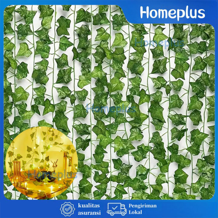 2.4M / Daun Rambat Sulur Artifisial / Semangka Daun / Juntai Dinding ...