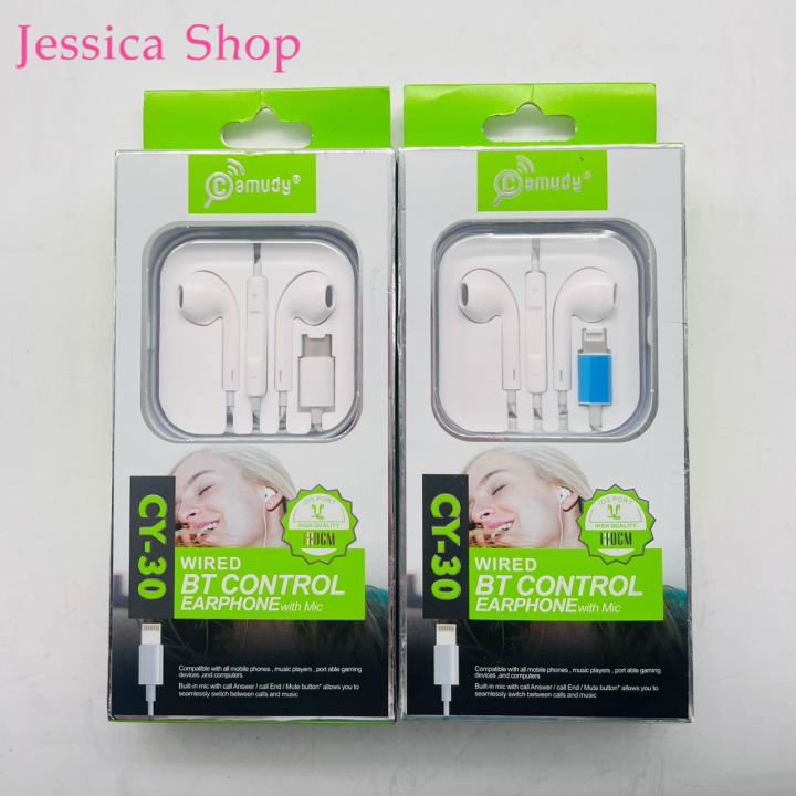 ORIGINAL CAMUDY CY-30 High Quality Wired Stereo Earphone TYPE C/ IPHONE ...