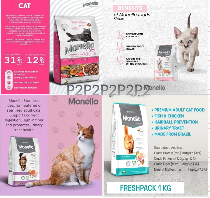 Monello Cat Food Original Packaging 1kg | Lazada PH
