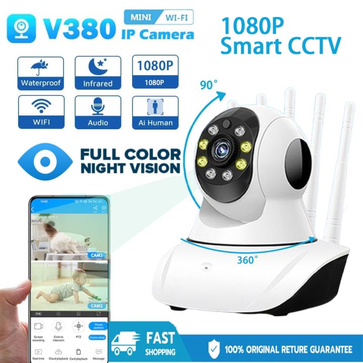 V380 Pro 1080P CCTV Camera Wifi Connect To Cellphone With Voice Mini IP ...