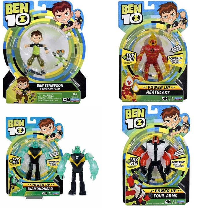 Original Ben 10 Action Figure Power up Four Arms Ben Tennyson Grey ...