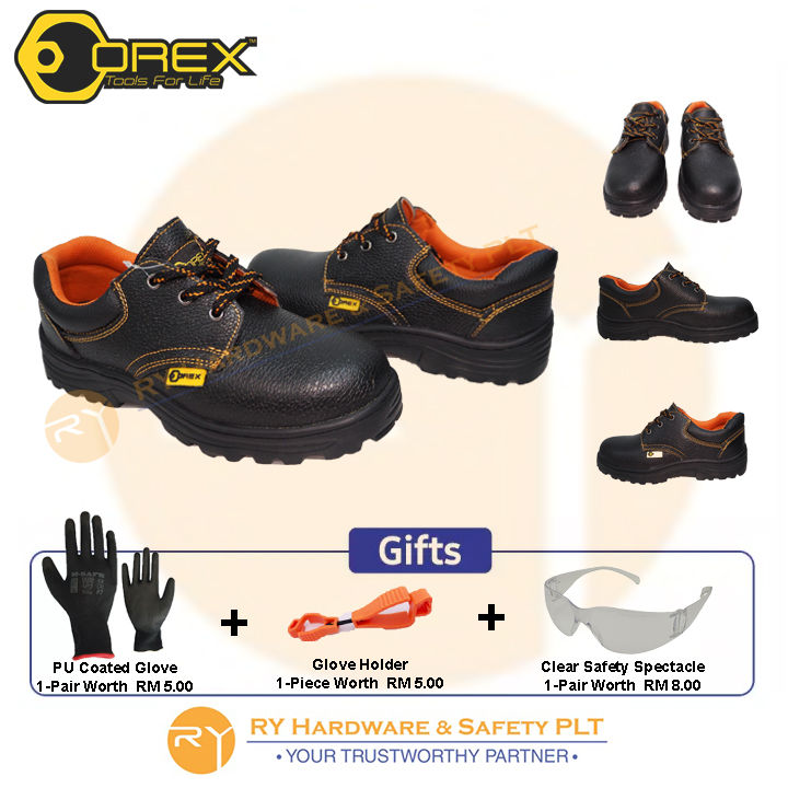 OREX #500 Low-Cut Safety Shoes with Steel Toe Cap & Mid Sole (BLACK ...