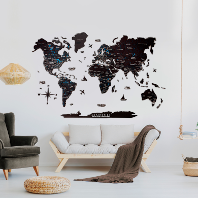 3D Wooden World Map Midnight | Lazada Singapore