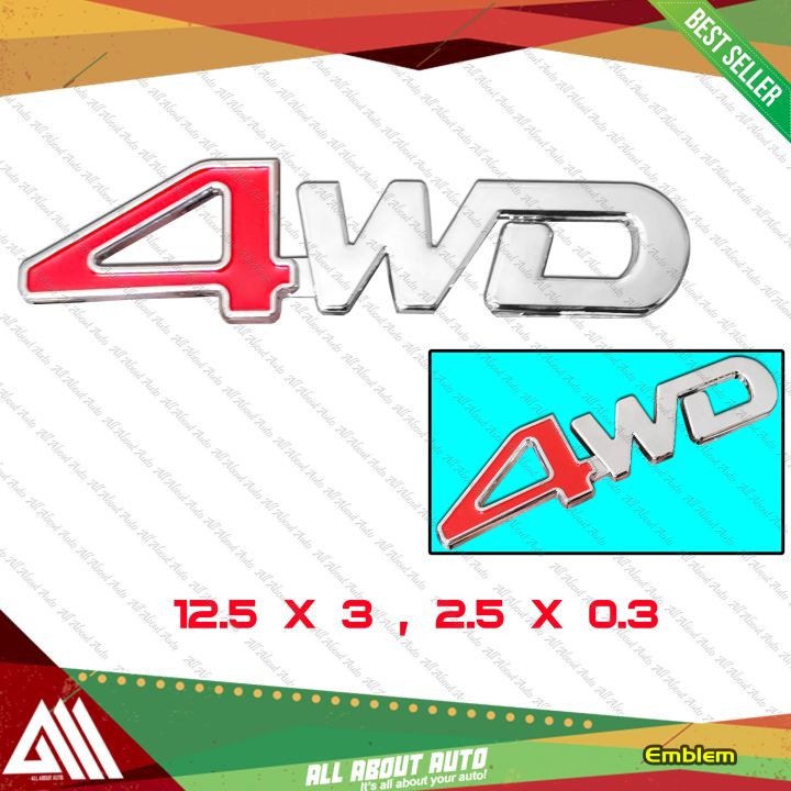 4WD Emblem Badge (Red / Chrome) | Lazada PH