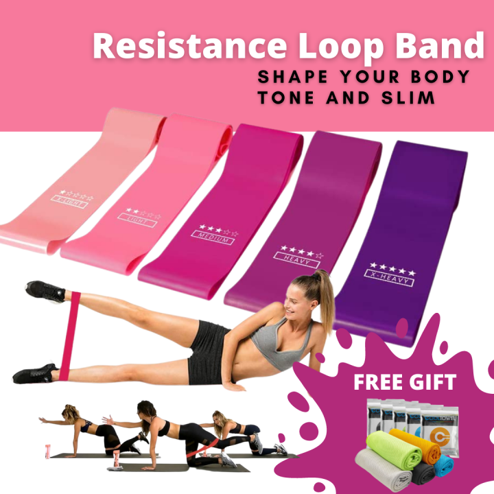 5pc Resistance Loop Bands for Full Body Workout | Tone and slim Legs ...