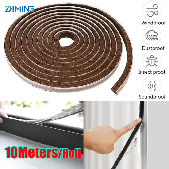 10Meters Brush Pile Seal Strip Sliding Door Soundproof Door Gap Blocker ...