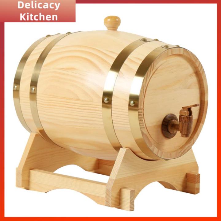 Delicacy Kitchen Vintage 3L/1.5L Oak Wine Barrel Special Dispenser ...