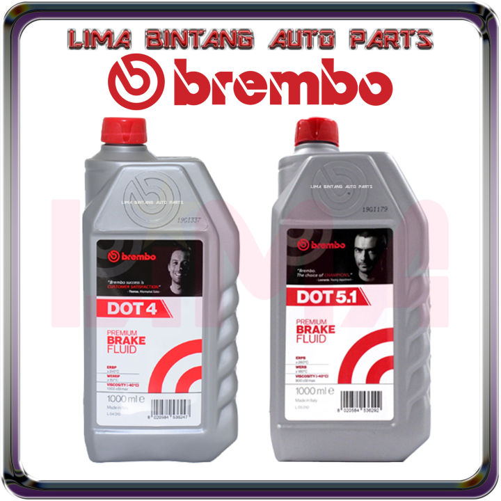 Brembo DOT 4 , DOT 5.1 Premium Brake Fluid Oil 1L ( Minyak Brek ) *Original* | Lazada