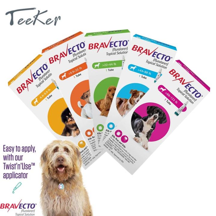 Bravecto Topical Solution For Dogs 4.4-88lb to Kill Fleas and Tick Protect Dogs From Flea ...