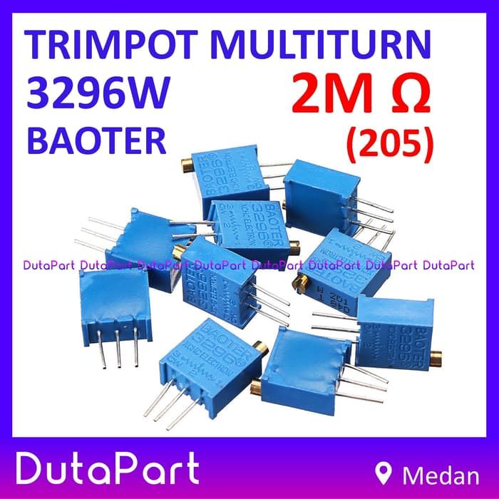 10 PCS Multiturn 2M Ohm 205 Potensiometer Trimpot Trimmer Resistor 3296 ...