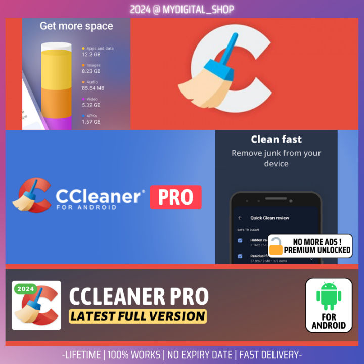 [Android] CCleaner Pro 2024 | Full Version Unlocked | Lifetime 100% Works | Lazada