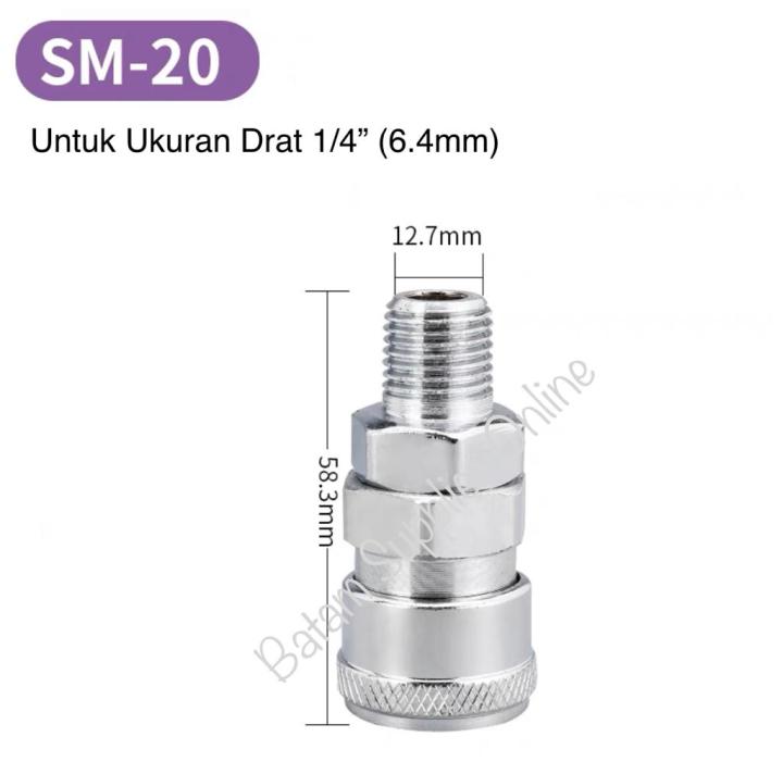 Quick Coupler SM20 SM30 SM40 Kopler Selang Angin SM 20 30 40 ...