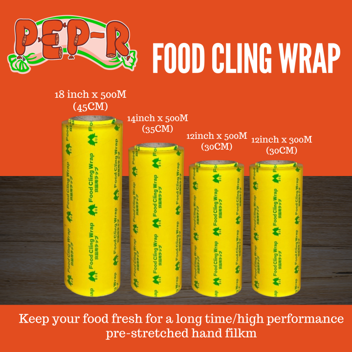 Food Wrap Cling Wrap ROLL FOR FOOD 300 & 500 meters Food Grade Food ...