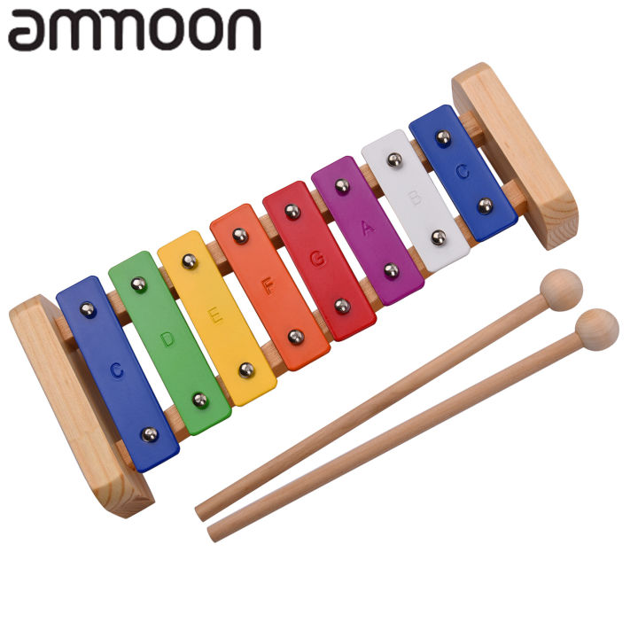 Wood Pine Xylophone 8-Note C Key Percussion Toddle Kid Musical Toy ...