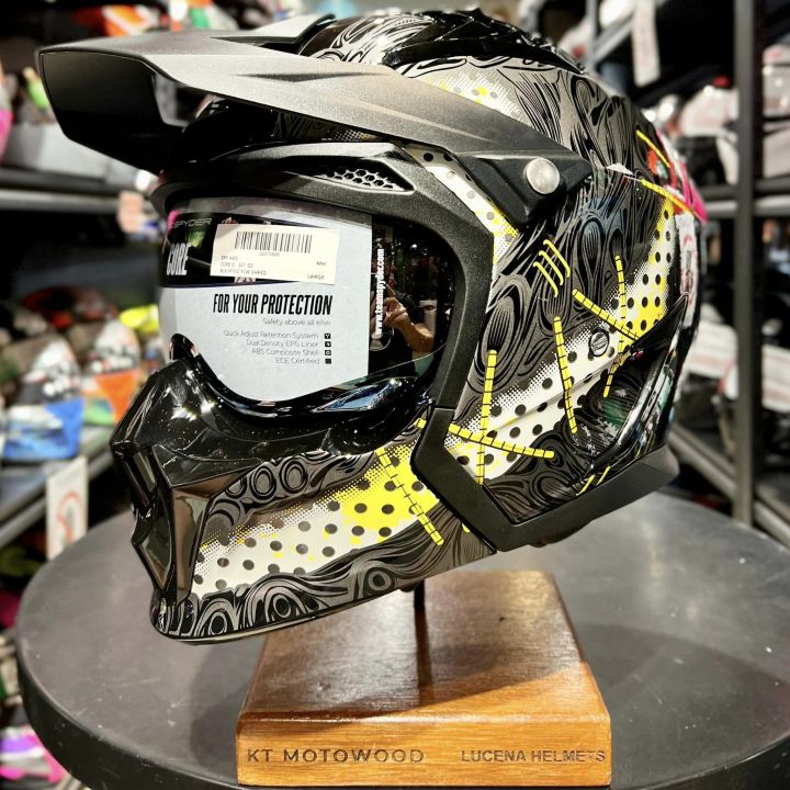 Spyder Core Shred Dual Sport Helmet with Free Extra Smoke and Clear ...