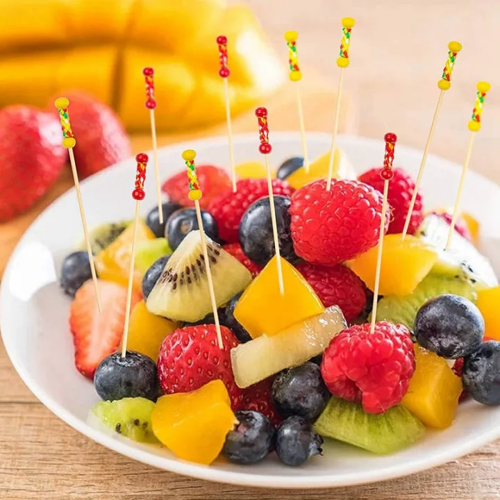 (SNMI) 600Pcs Bamboo Fruit Sticks, Wooden Toothpicks for Party Tapas ...