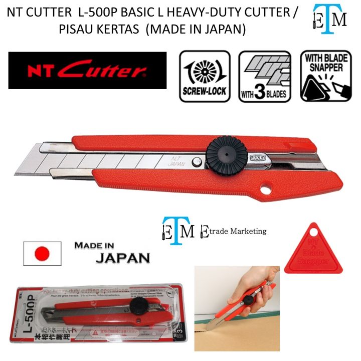 NT CUTTER L-500P BASIC L HEAVY-DUTY CUTTER / PISAU KERTAS TAHAN LASAK ...
