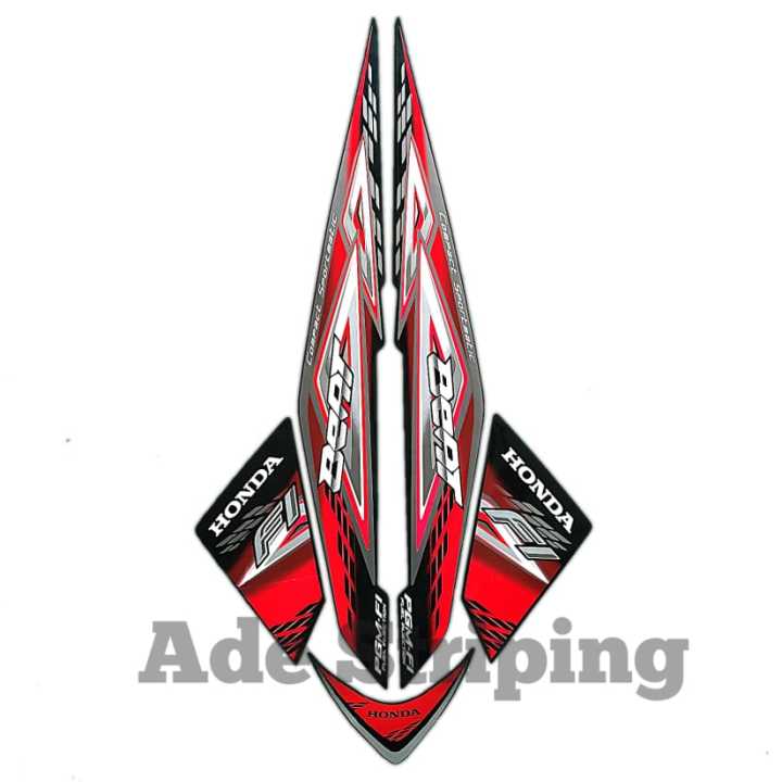 STIKER STRIPING LIS LES BODY MOTOR HONDA BEAT FI 2014 CBS HITAM STANDAR ...