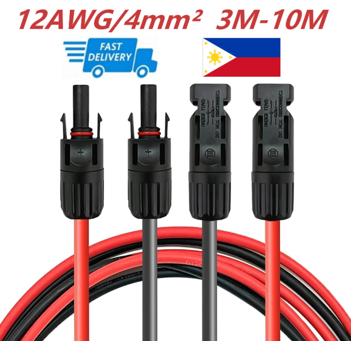 1Pair MC4 Solar Panel Extension Cable Wire with MC4 Female and Male ...