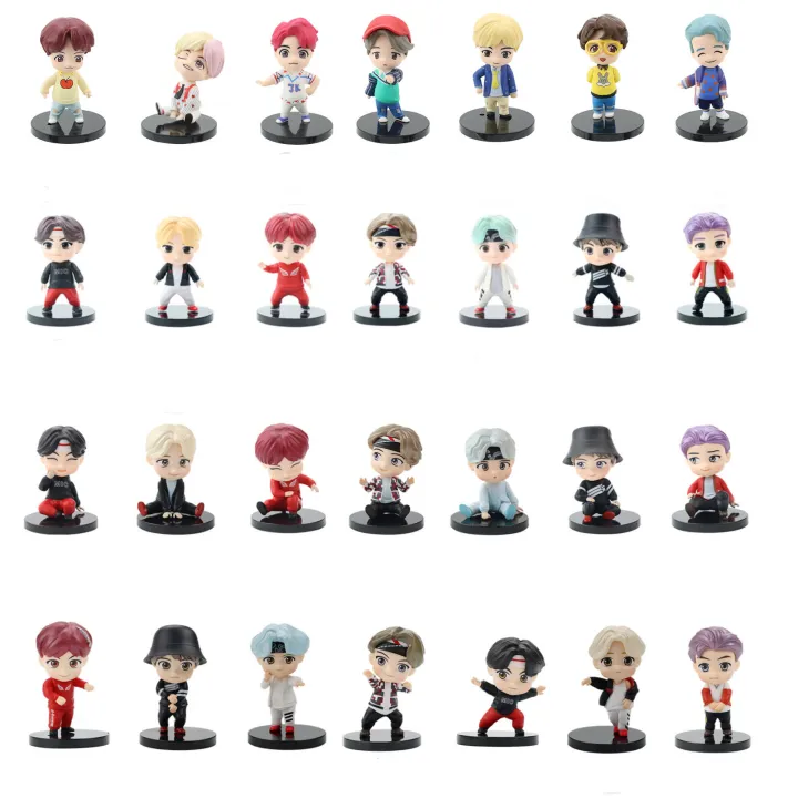 7Pcs/Set KPOP BT21 Bangtan Boys Figurines Star Top BTS Action Figures ...