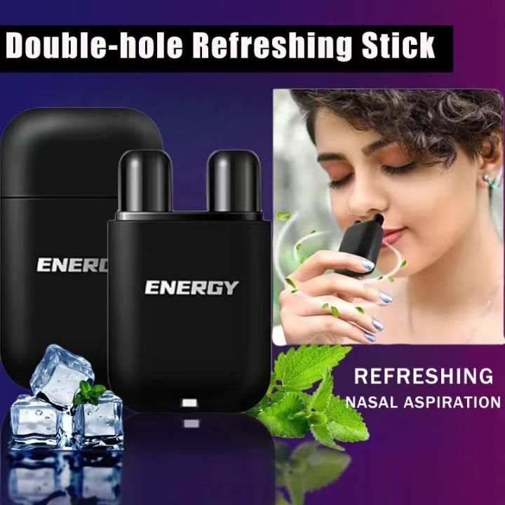 Dual Hole Nasal Inhalation Anti-Sleepiness Anti-fatigue Menthol Stay up ...