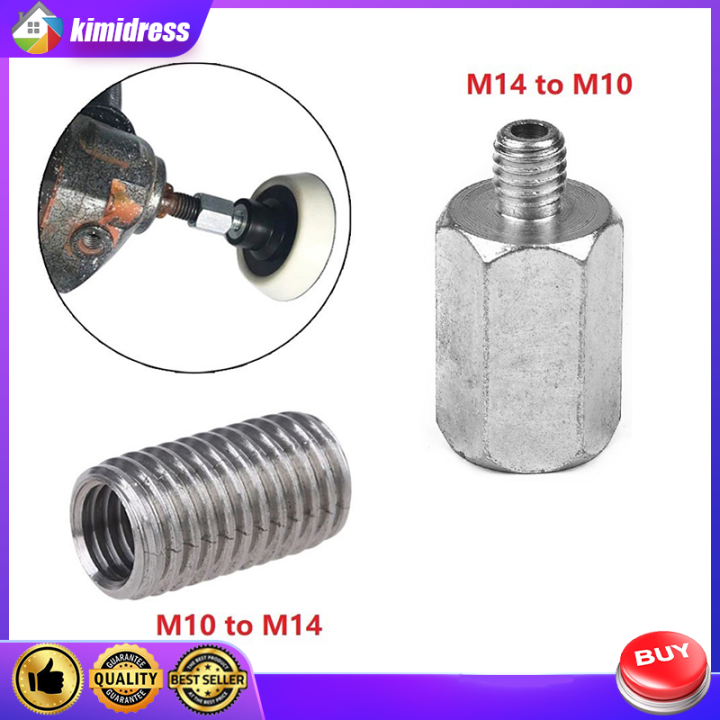 M10 M14อะแดปเตอร์ Silver อะแดปเตอร์สแตนเลสเครื่องขัดมุมเจาะเกลียว Bit Interface Converter ...