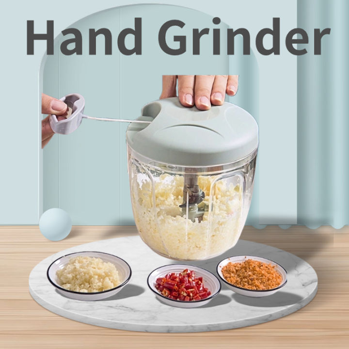 Hand rope garlic blender 5 sharp blades cutting pepper puree and mashed ...