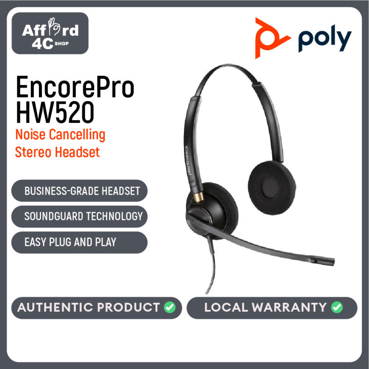 Plantronics EncorePro HW520 Headset - 89434-01 Quick Disconnect (QD) | Lazada PH