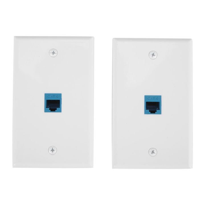 2-Pack Ethernet Wall Plate, RJ45 Cat6 Female to Female Jack Inline ...
