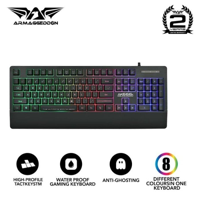 Armaggeddon AK666x Kalashnikov Spill Proof Membrane Gaming Keyboard ...