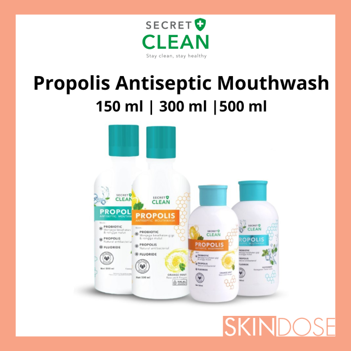 Secret Clean Propolis Antiseptic Mouthwash 150ml | 300ml | 500ml Obat ...