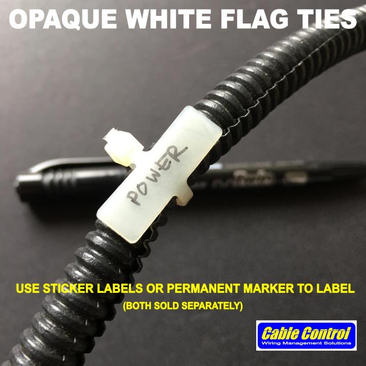 Cable Control OPAQUE WHITE FLAG TIES , Label Cable Ties | Lazada PH