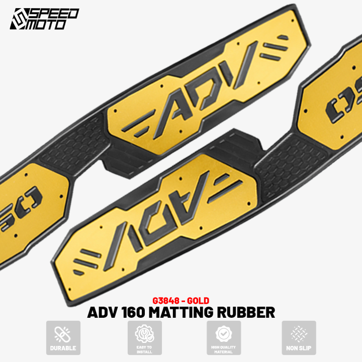 ADV 160 CNC ALLOY ANTI SLIP RUBBER FOOTBOARD MATTING WITH BOLTS AND ...