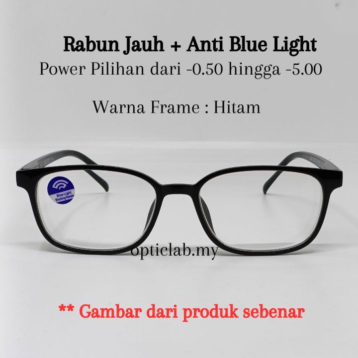 Cermin Mata Rabun Jauh Anti Blue Light Anti Silau Pilihan Power dari -0 ...