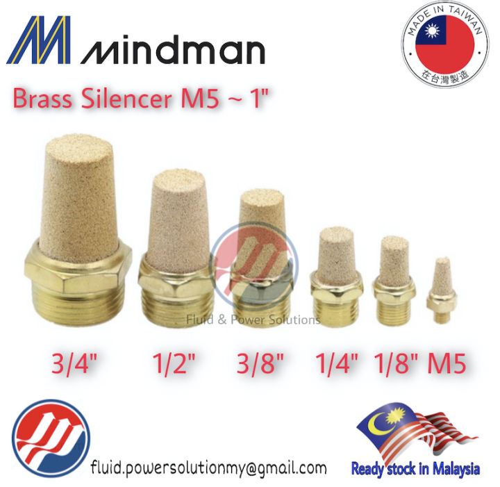 Mindman Brass Silencer Big Type M5 , 1/8" , 1/4" , 3/8" , 1/2" , 3/4 ...