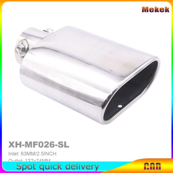 Square Exhaust Tip 2.5 Inch Inlet, Stainless Steel Rectangle Exhaust ...
