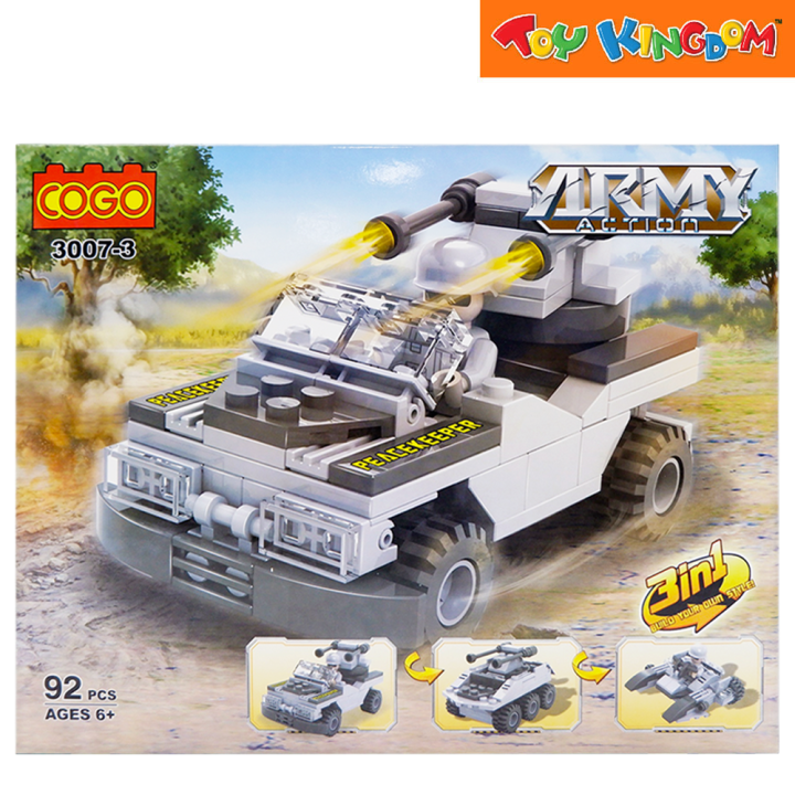 Cogo 3007 3 Army Action Jeep 92 Pcs Blocks | Lazada PH
