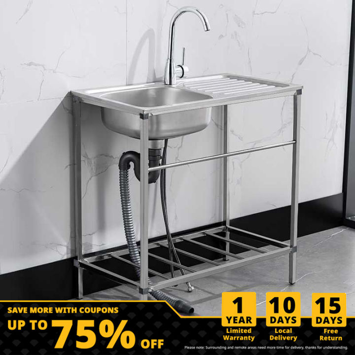 Stainless Steel Kitchen Sink Portable Sink With faucet Stand Countertop ...