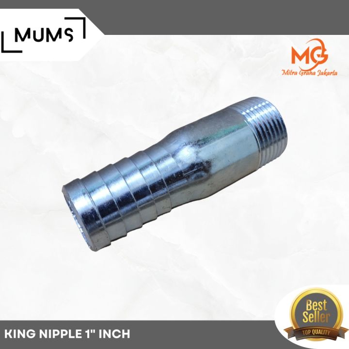 MG King Nipple 1 Inch Nepel Selang Galvanis Sambungan Pipa Npt 1" Inch Hose King Neppel Neple ...