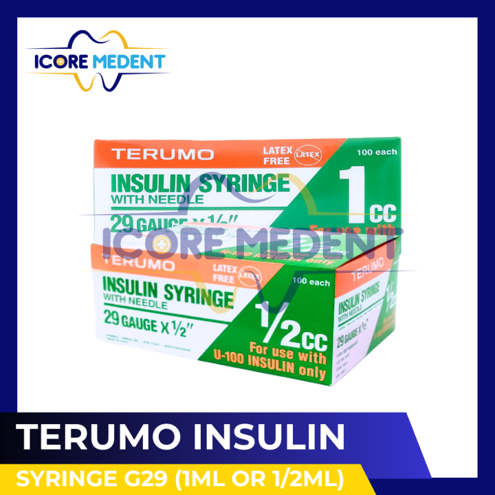Terumo Insulin Syringe G29 (1cc & 1/2cc) Sold Per Box | Lazada PH