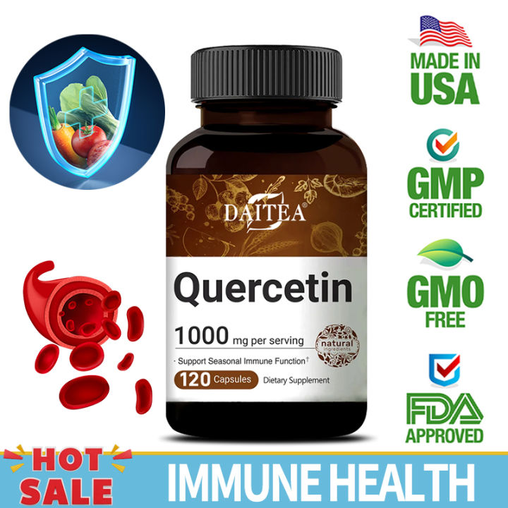 DAITEA Quercetin 1000 mg supports cardiovascular, immune, respiratory ...
