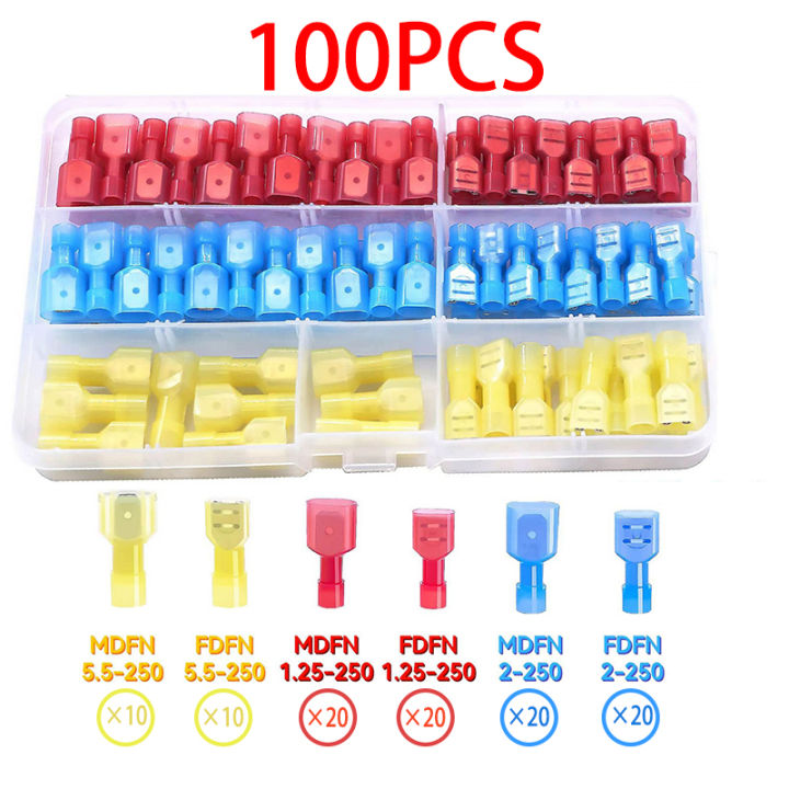 MDFN FDFN Nylon Fully Spade Type Insulated Quick Connector Crimp Wire ...